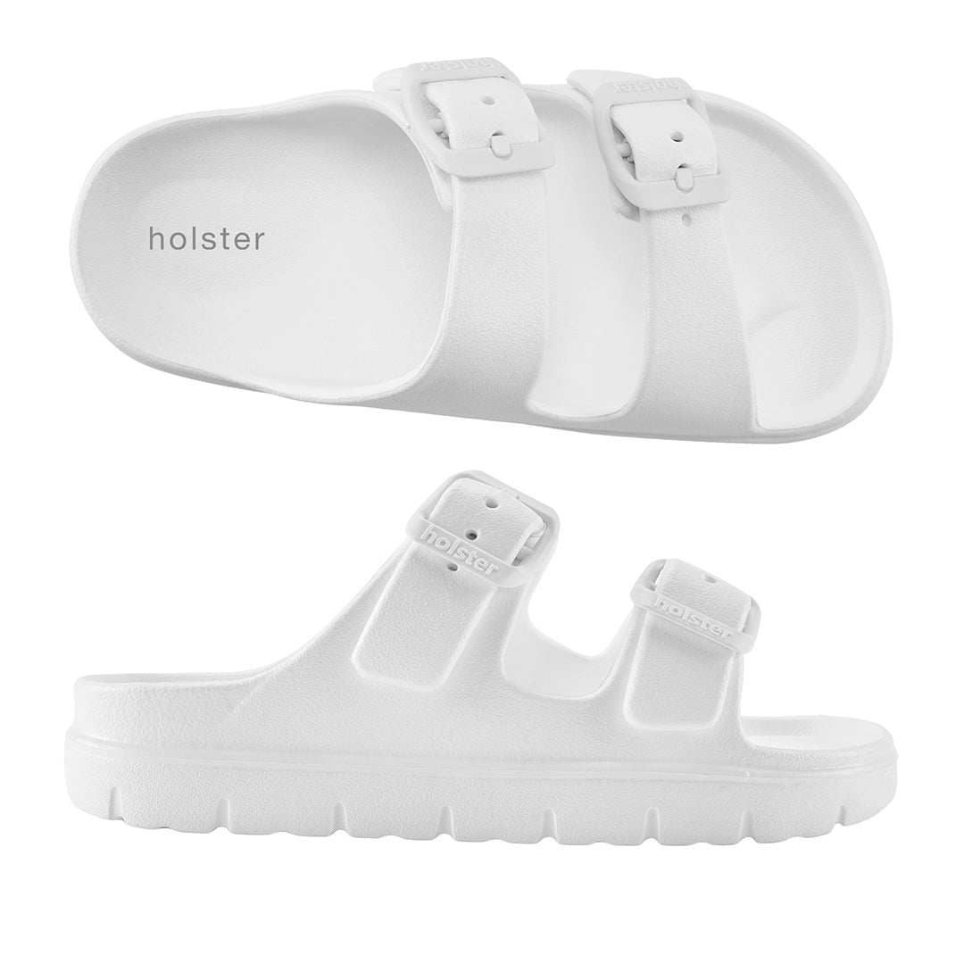 Kids Seeker White Slides | Waterproof, Comfy & Vegan Footwear by ...
